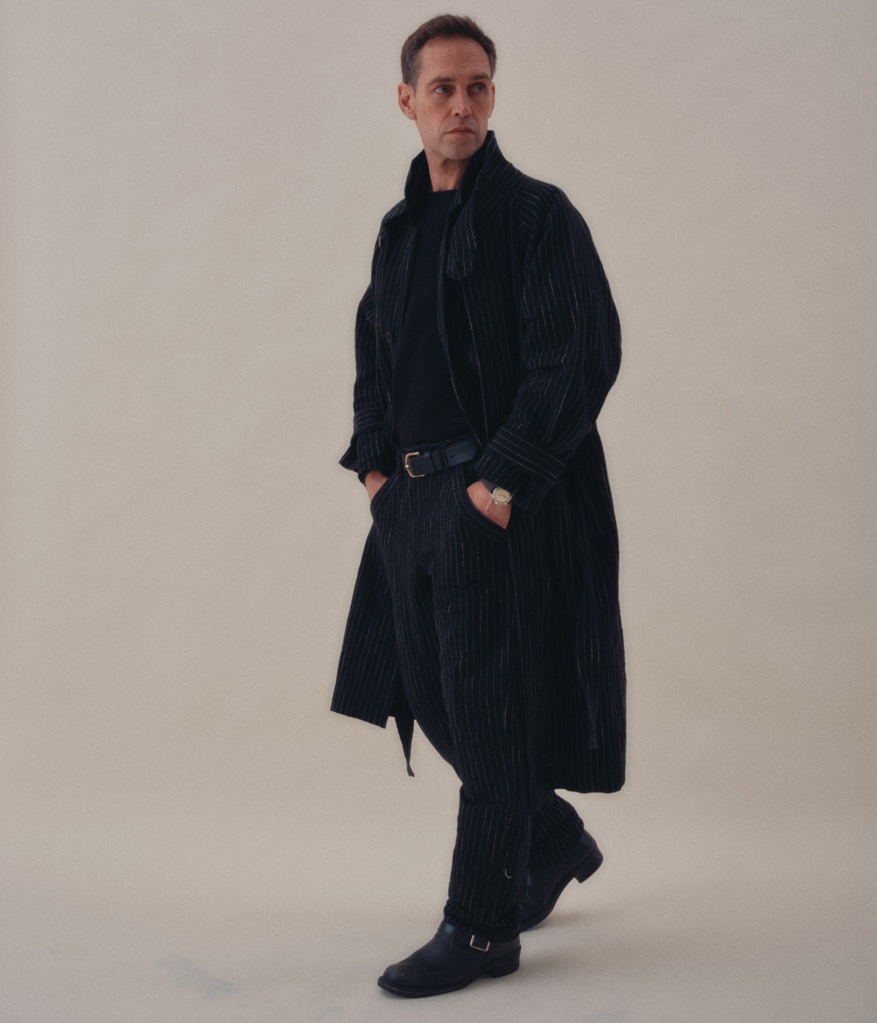 JOHNNY COAT iron/acacia ticking stripe – INDI+ASH